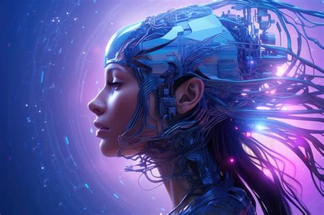 Premium Ai Image Neural Network Supercomputer In The Form Of A Beautiful Girl