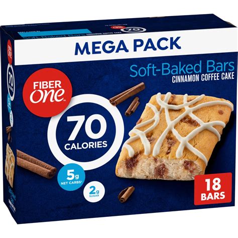 Fiber One Cinnamon Coffee Cake 70 Calorie Soft Baked Bars Low Net Carb