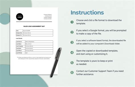 Sales Lead Assignment Slip Template In Pdf Word Google Docs