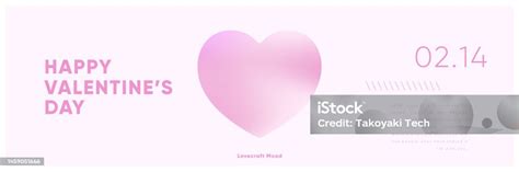 Selamat Hari Valentine Gradien Spanduk Horizontal Kartu Ucapan Atau