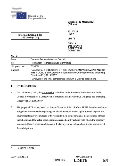 New Text Of Csddd By Belgian Presidency Ana Alvarez Grullón Posted On