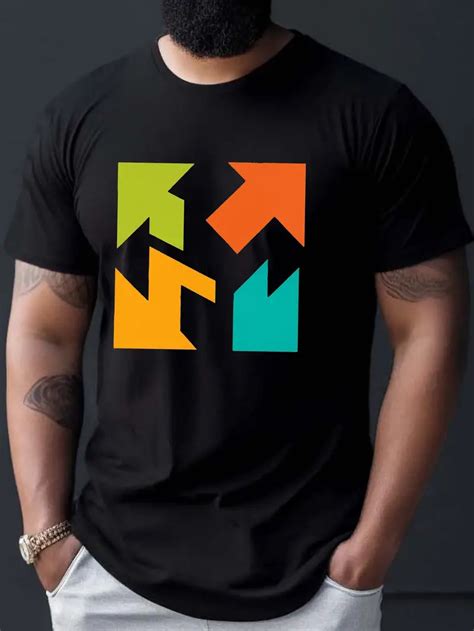 Arrows Print Tee Shirt Tees Men Casual Short Sleeve T Shirt Temu Ireland