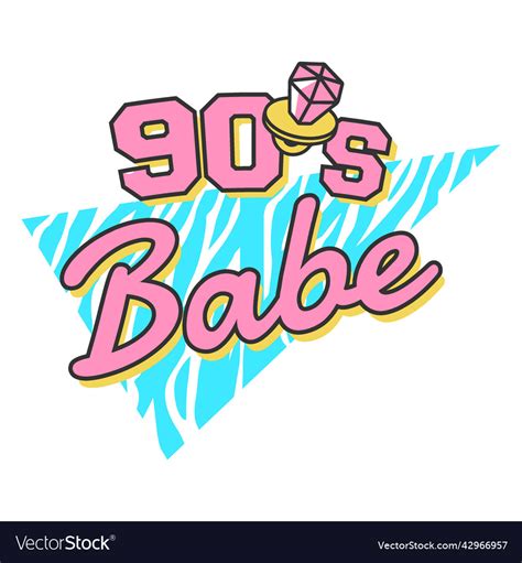 90 Babe Lettering Royalty Free Vector Image Vectorstock