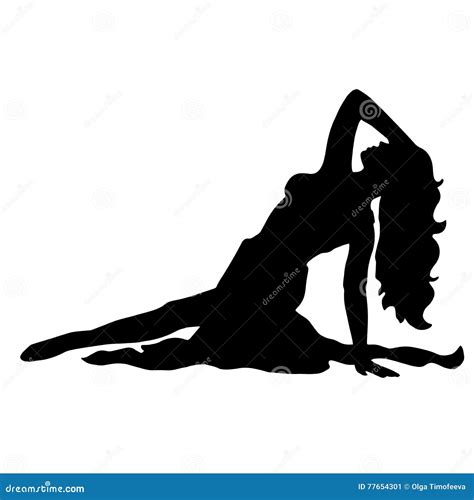 The Girl Is Dancing Belly Dancing Silhouette Stock Vector