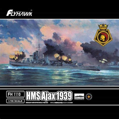 Flyhawk Fh1110 1700 Scale Hms Cruiser Ajax 1939 Assemble Plastic Model