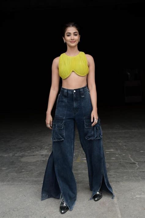 Pooja Hegde Wearing Bralette Top Poses Like This Flaunted Her Sexy