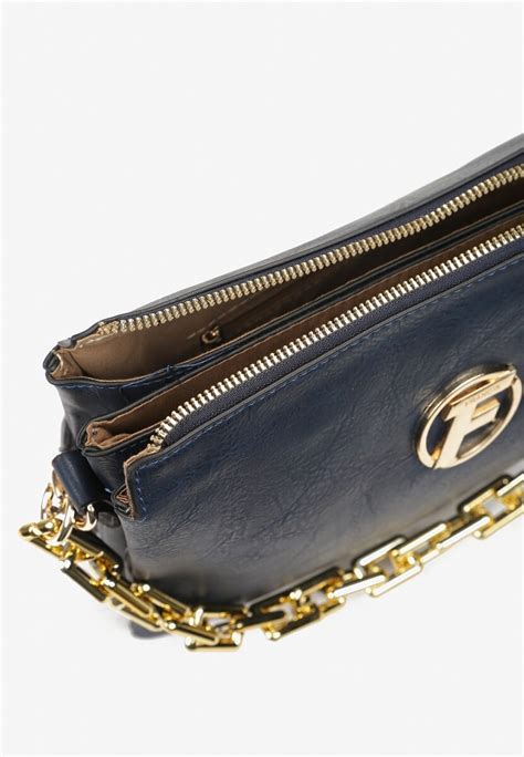 Niebieska Torebka Z Łańcuchem Cella Renee