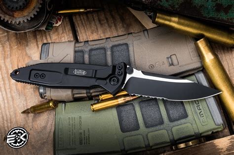 Microtech Socom Elite Manual Folding Knife Black Gray Fordite Inlays 4