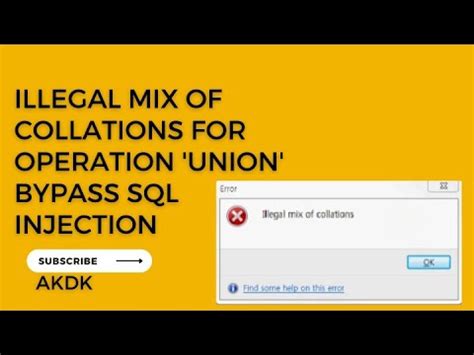 Illegal Mix Of Collations For Operation UNION Bypass Sql Injection