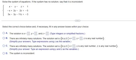 Solved Solve The Given System Of Equations If The System