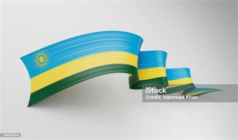 白い背景にルワンダの3d旗3d光沢のある手を振る旗リボン3dイラスト 3dのストックフォトや画像を多数ご用意 3d お祝い ねじれ