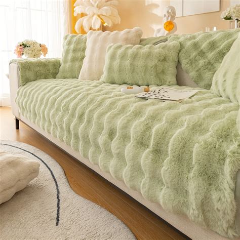 Plush Sofa Slipcover Non Slip Sofa Cover Couch Cover Temu United Kingdom