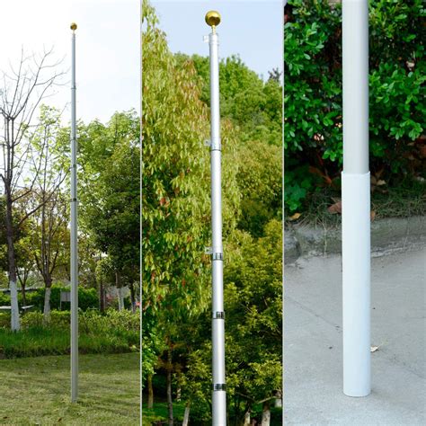 Gientan 30ft Telescopic Flag Pole Extra Thick Heavy Duty Aluminum Fla