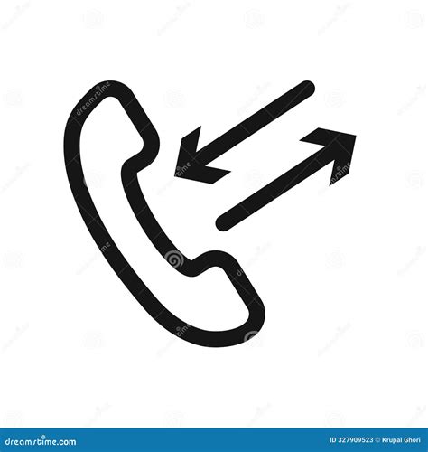 Incoming Outgoing Calls Icon Black Line Art Vector Logo Stock Vector