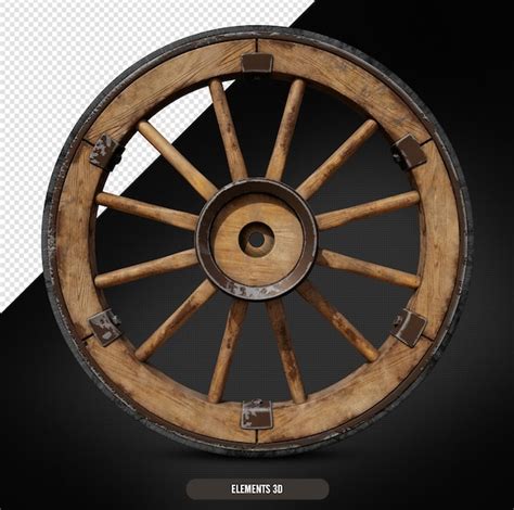 Premium Psd Old Carriage Wooden Wheel
