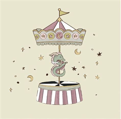 Dragon Carousel Cosmetic Packaging Design Illustration Illustration Art