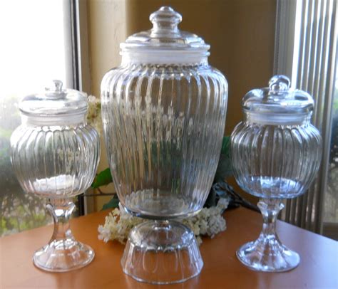 Glass Apothecary Pedestal Candy Jars Sweet Buffet By Cyndalees