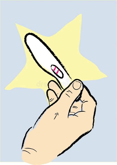 Positief Het Beeldverhaalpictogram Van De Zwangerschapstest Stock