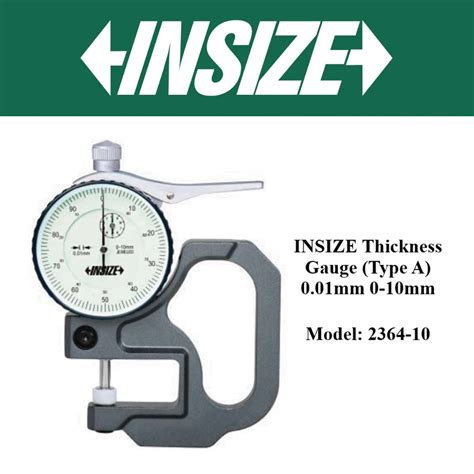Insize Thickness Gauge Thickness Gage 0 10mm 0 1mm Model 2364 10