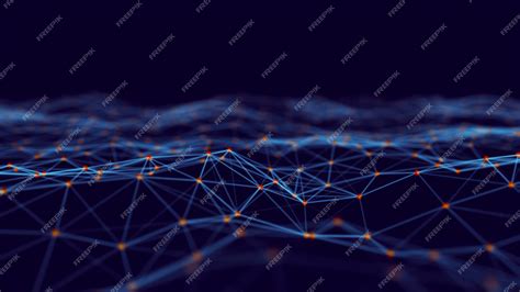 premium photo abstract digital blue background plexus effect network