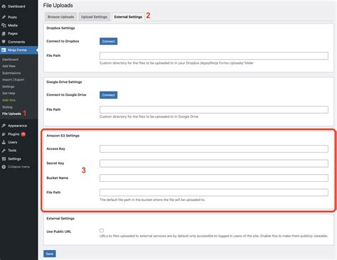 Connect To Amazon S3 With WordPress File Upload Plugin Ninja Forms