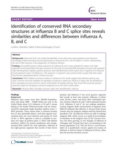 pdf identification of conserved rna secondary structures at influenza