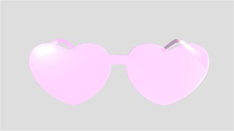 Pink Heart Glasses 3d Model Download Game Ready Asset Open3dsea