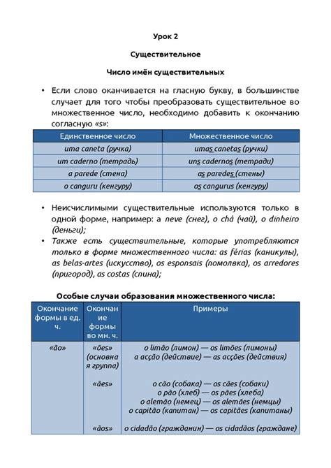 Существительное Число имён существительных Урок 2 Португальский язык презентация онлайн