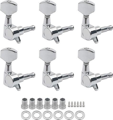 6r Chrome Inline Electric Guitar String Tuning Pegs Keys Reverb