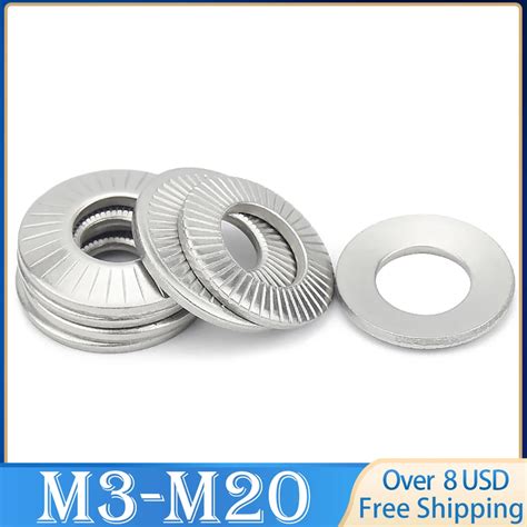 2 5 10 20 50pcs M3 M4 M5 M6 M8 M10 M12 M16 M20 Self Serrated