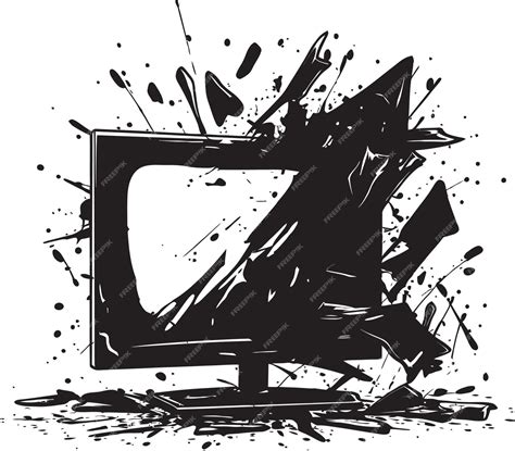 Premium Vector Cracked Console Black Icon Of Smashed Tv In Noir