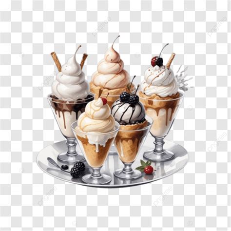 디지털 디자인과 온라인 콘텐츠에 적합한 투명한 형식의 맛있는 아이스크림 순대 투명한 형식의 맛있는 아이스크림 선데 디지털 디자인 및 온라인 콘텐츠에 적합 아이스크림