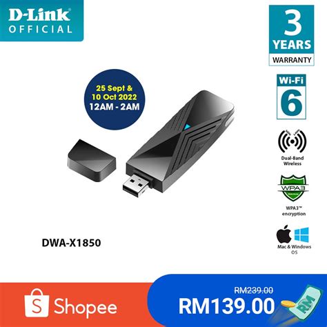 D Link Ax Wi Fi Wifi Usb Adapter Dwa X Shopee Malaysia