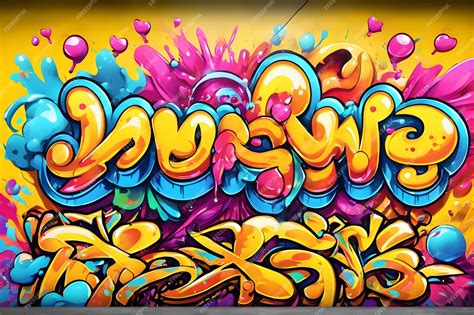 그래피티 배경 그래피티 벽지 그래피티 패턴 스트리트 아트 배경 그래피티 아트 그래피티 디자인 그래피티 페인트 Ai 생성 프리미엄 사진