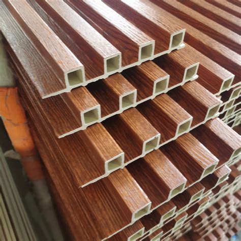 Pine Teak Wood Plastic Composite Cladding Fluted Wpc Interior Wall
