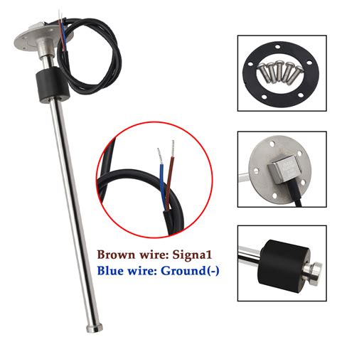 100 550mm 0 190ohm Fuel Float Sensor Fuel Level Gauge 7 Color Led