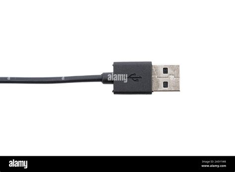 Black Usb Cable Connector Isolated On White Background Stock Photo Alamy
