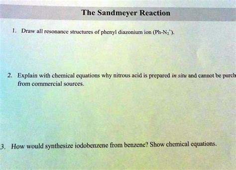 SOLVED The Sandmeyer Reaction Draw All Resonance Structures Of Phenyl