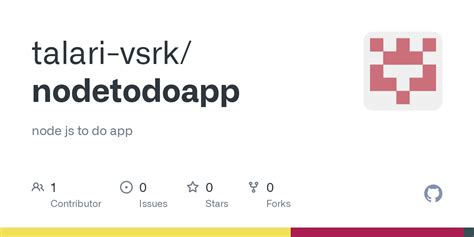 GitHub Talari Vsrk Nodetodoapp Node Js To Do App
