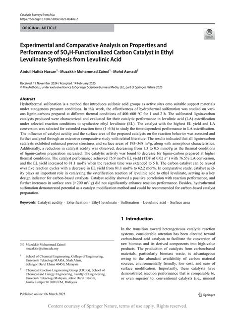 Experimental And Comparative Analysis On Properties And Performance Of So₃h Functionalized