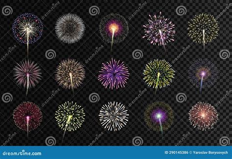 colourful fireworks vector on twilight blue background cartoondealer