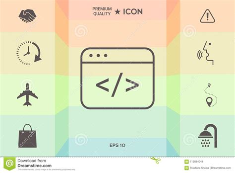 Code Editor Icon Stock Vector Illustration Of Monitor 115084049