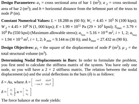 Optimization Of A Simple Two Bar Truss Minimize The