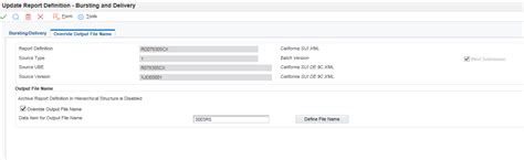 defining report definition output