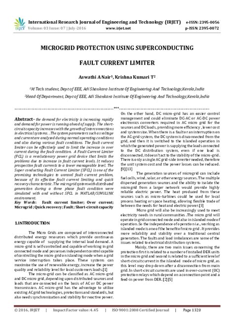 Pdf Microgrid Protection Using Superconducting Fault Current Limiter