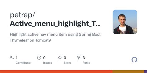 GitHub Petrep Active Menu Highlight Thymeleaf Highlight Active Nav