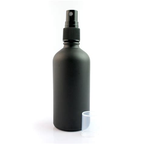 100ml Matt Black Glass Bottle With Spray Top Za