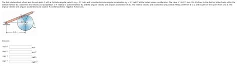 Solved The Disk Rotates About A Fixed Axis Through Point O