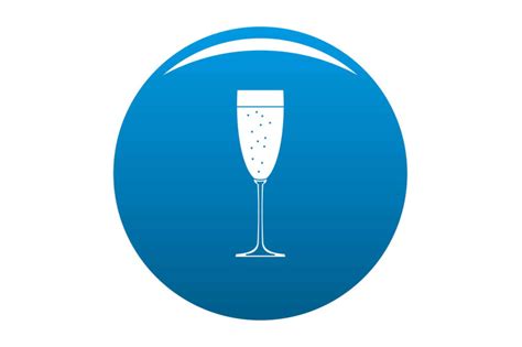 Sparkling Champagne Icon Vector Blue By Anatolir56 Thehungryjpeg