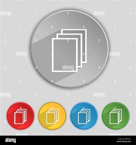 Copy File Sign Icon Duplicate Document Symbol Set Of Coloured Buttons Vector Illustration